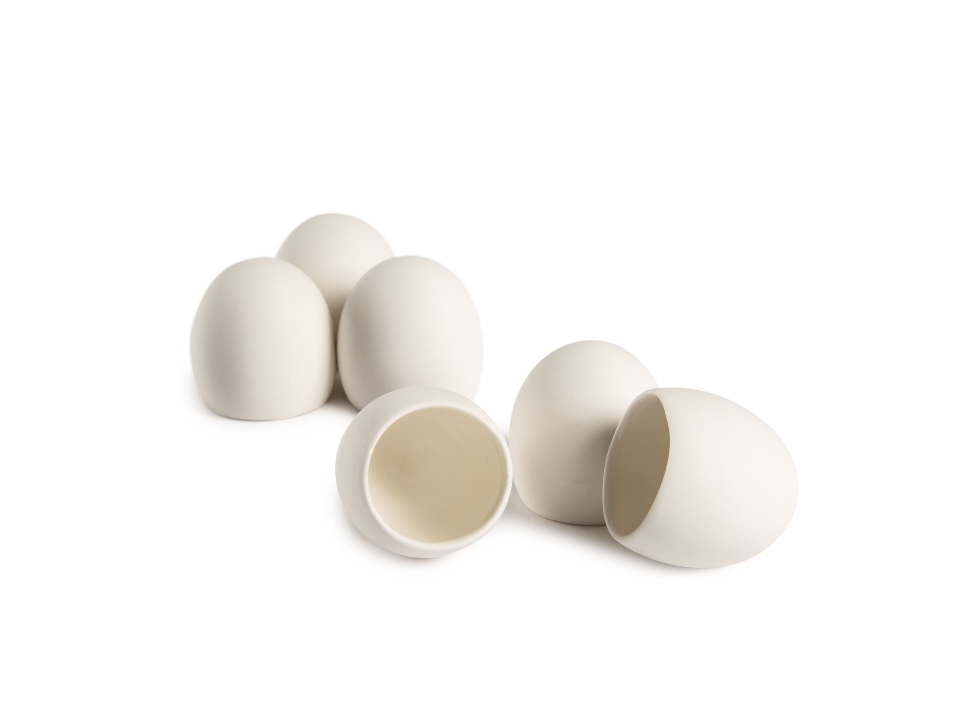 Egg i porselen til servering, hvit, 6 stk. - 100% Chef - Nettkjøp ...